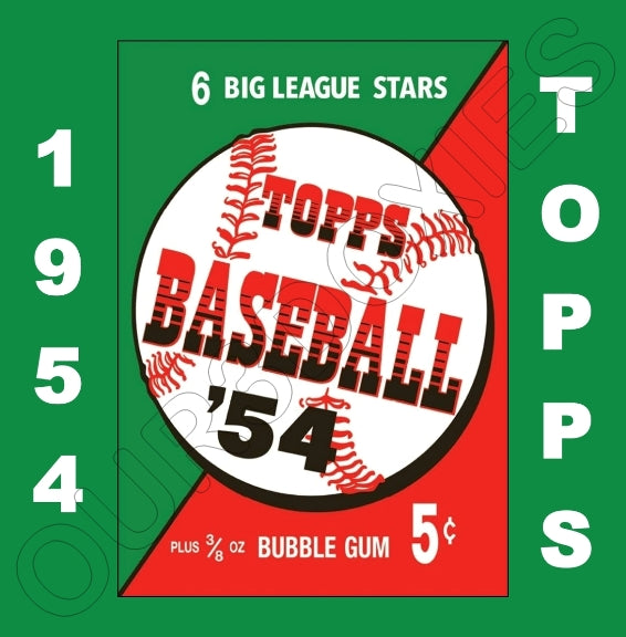 1954 Topps Baseball Cards Custom Made Album Binder Inserts 3 Sizes - 3 ...