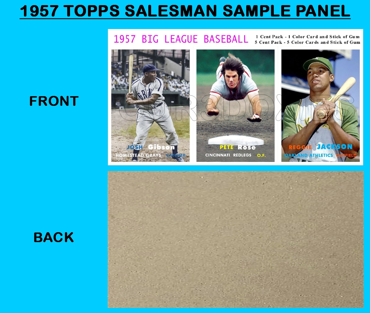 Rose Jackson Gibson 1957 Topps Salesman Sample Panel Custom Card - 471 ...
