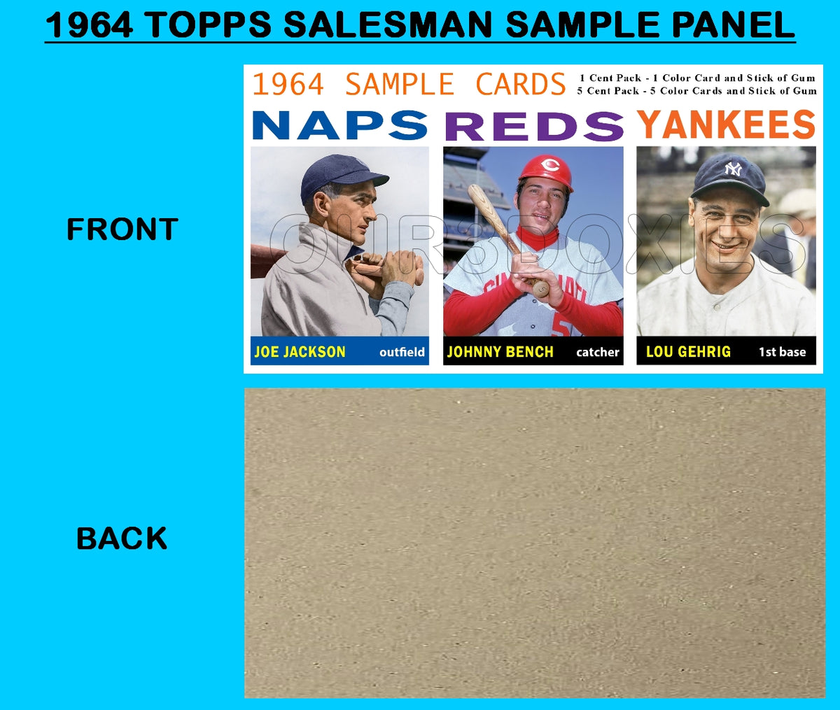 Gehrig Bench Jackson 1964 Topps Salesman Sample Panel Custom Card - 47 ...