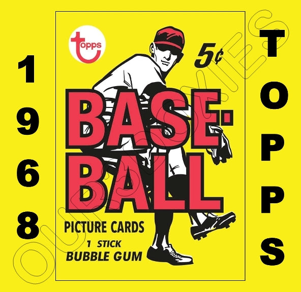 1968 Topps Baseball Cards Custom Made Album Binder Inserts 3 Sizes - 3 ...