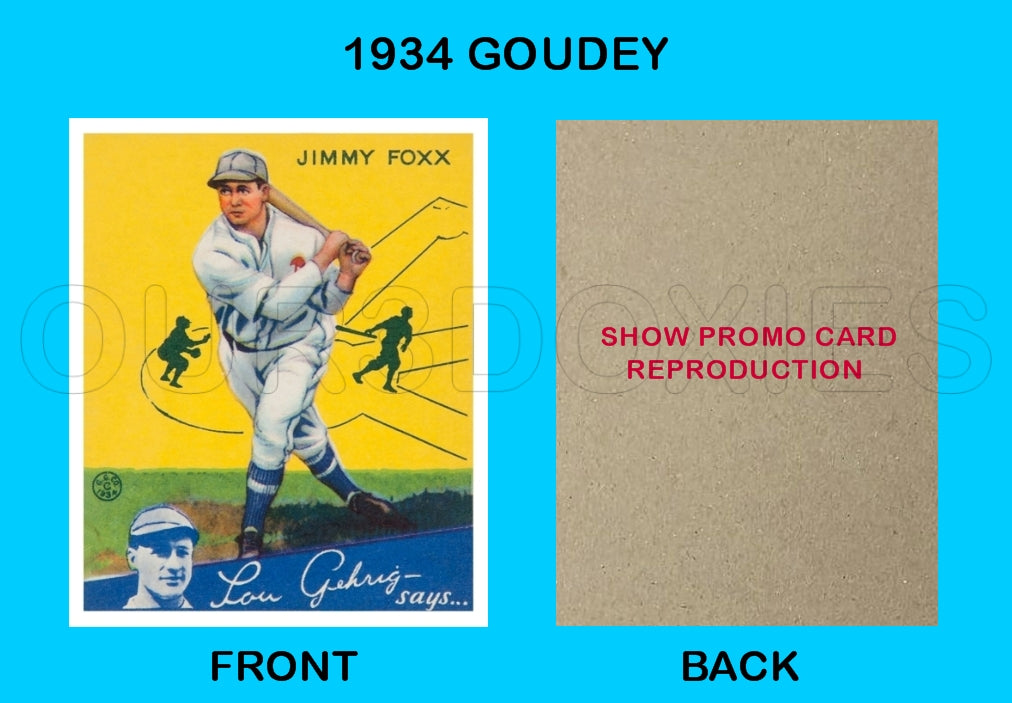 Jimmie Foxx 1934 Goudey Reproduction Card - 3719 – OUR3DOXIES