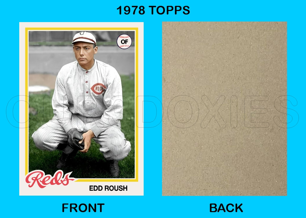 Edd Roush 1978 Topps Custom Card - 4902 – OUR3DOXIES