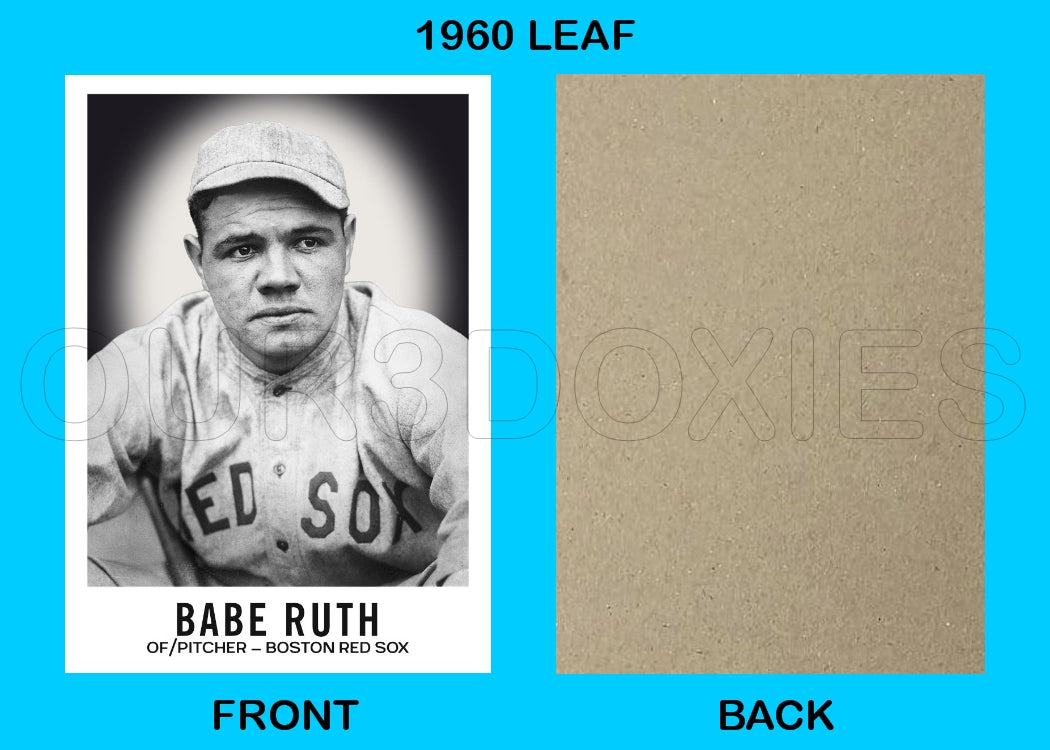 Babe Ruth Red Sox 1960 Leaf Custom Card - 4434 – OUR3DOXIES