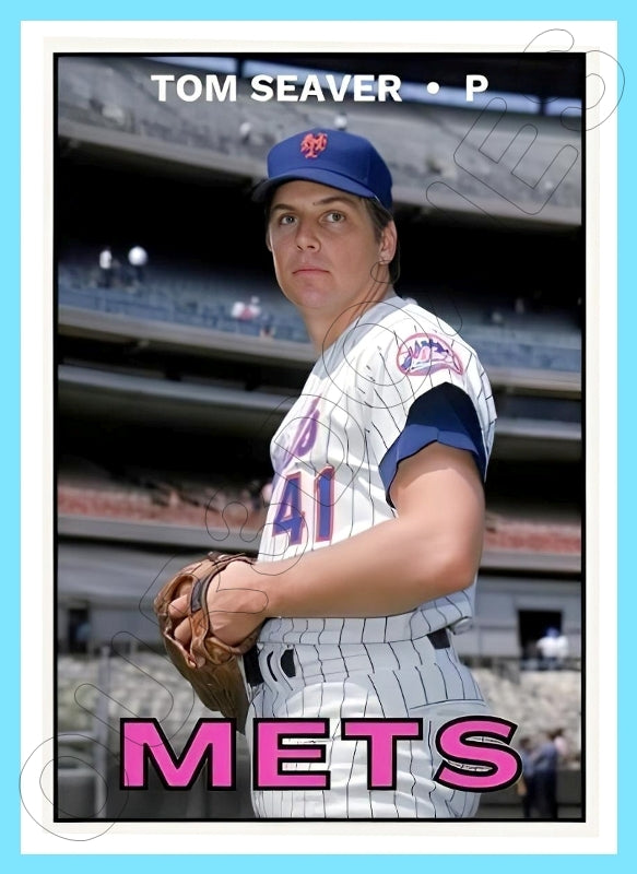 Tom Seaver 1967 Topps Custom Card - 4492 – OUR3DOXIES