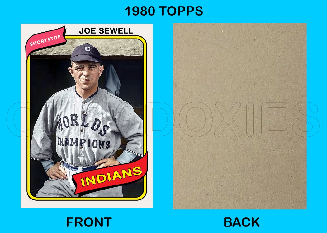 Joe Sewell 1980 Topps Custom Card - 4937 – OUR3DOXIES