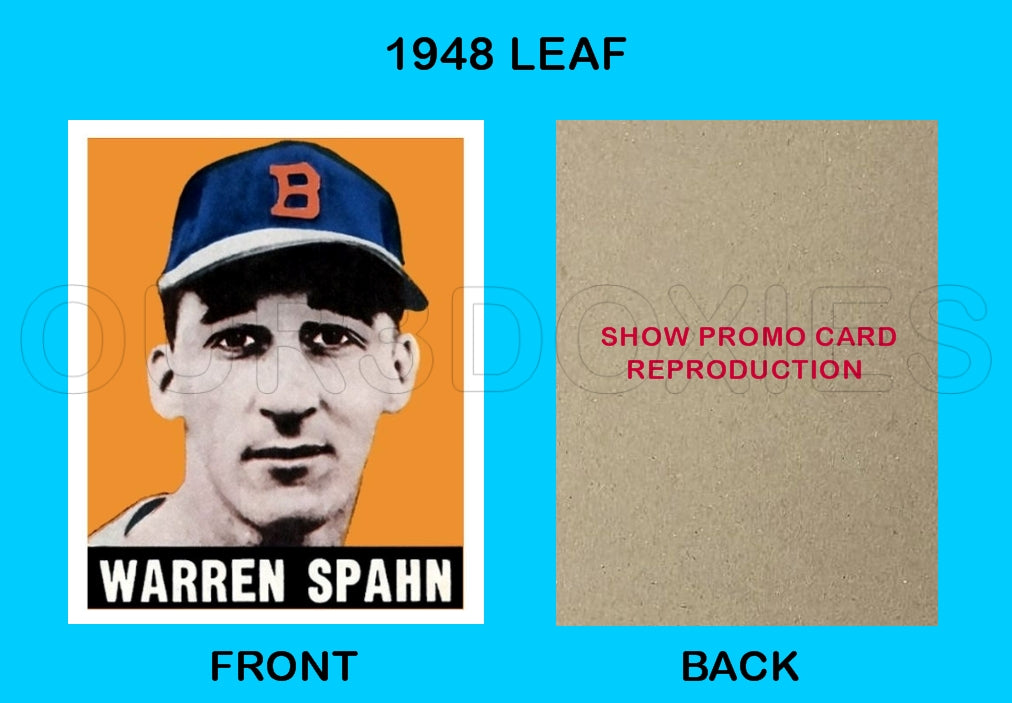 Warren Spahn 1948 Leaf Reproduction Card - 3876 – OUR3DOXIES